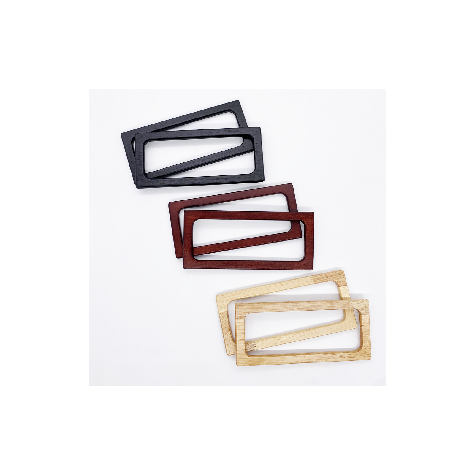 "Rectangle" wood handles - Set of 2