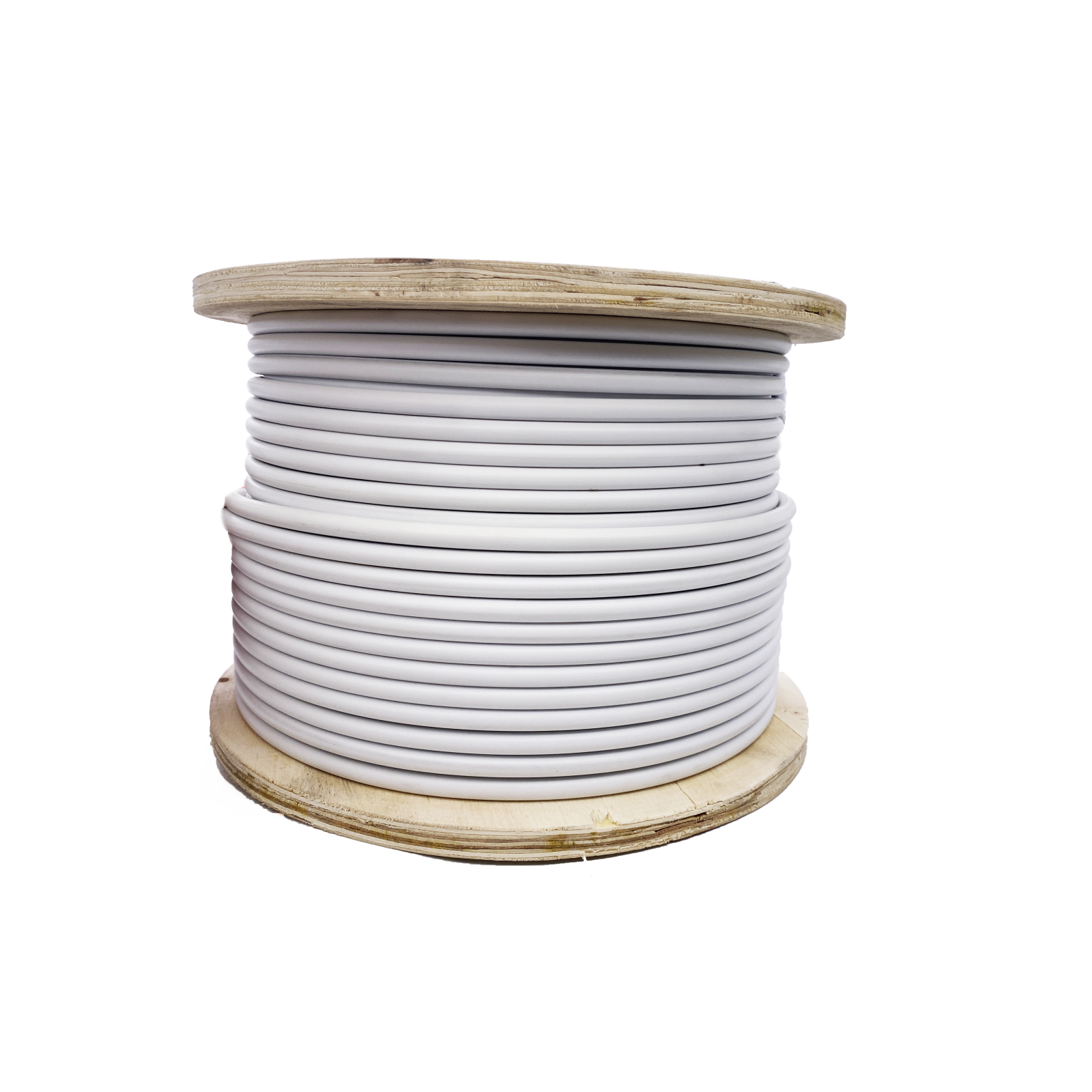 White PVC-coated stainless steel cable